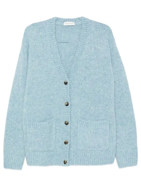 Dries Van Noten Alpaca Blend Cardigan With V-neck - Blue
