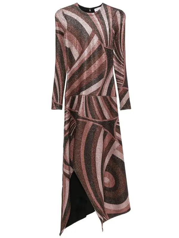 Emilio Pucci Lurex Jersey Dress In Iride Print