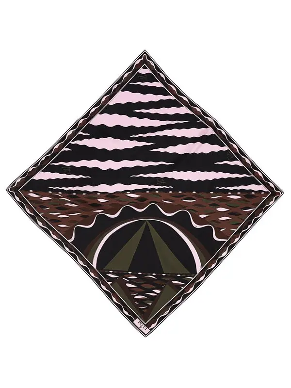 Emilio Pucci Silk Carré With Mixed Prints - Green
