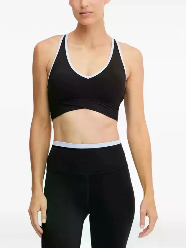 P.E Nation Vita Crossover-hem Racerback Sports Bra - Black