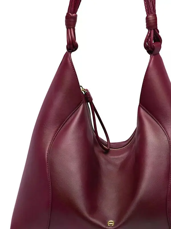 AIGNER Large Giara Leather Shoulder Bag