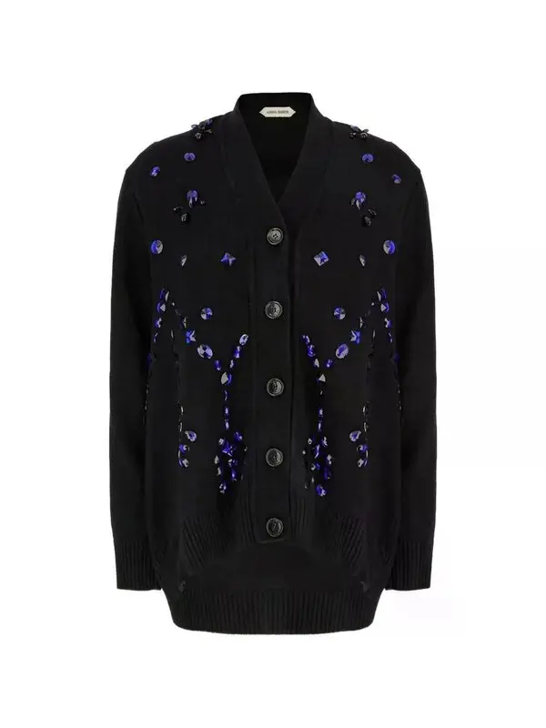Alberta Ferretti Crystal-embellished Cardigan - Black