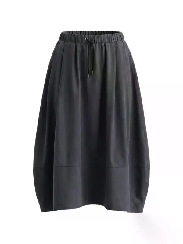 GRAN SASSO Drawstring Pleated Midi Skirt