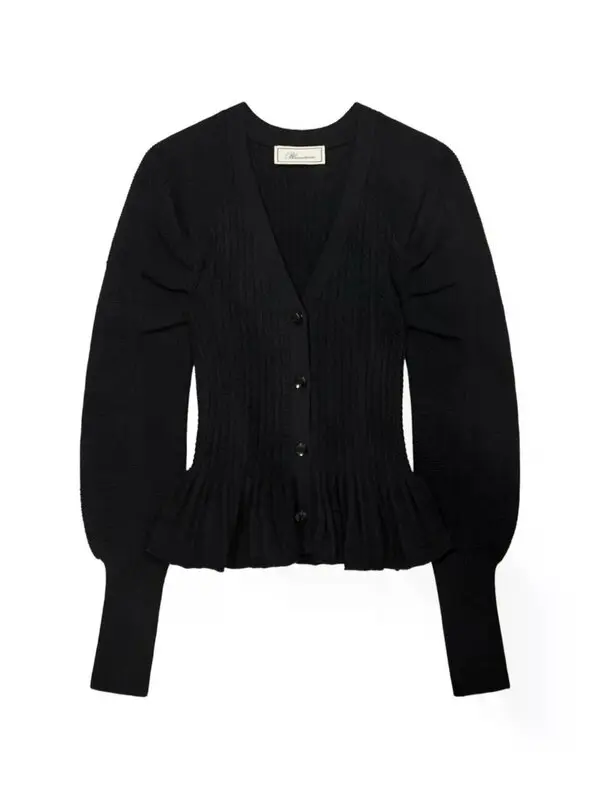 Blumarine Flounced-detail V-neck Cardigan