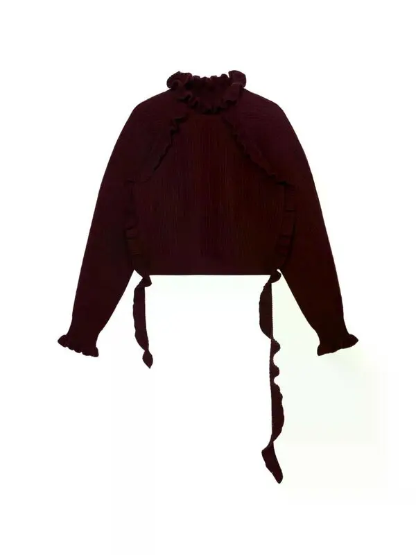 Blumarine Ruffle-trimmed Ribbed-knit Sweater