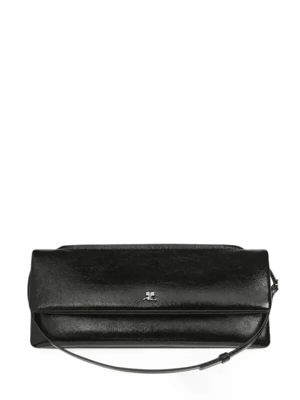 COURREGES Small Cuff Naplack Leather Shoulder Bag - Black