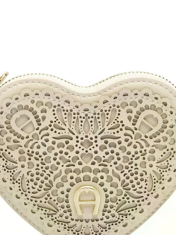 AIGNER Heart Etui Lace Coin Purse - Neutrals