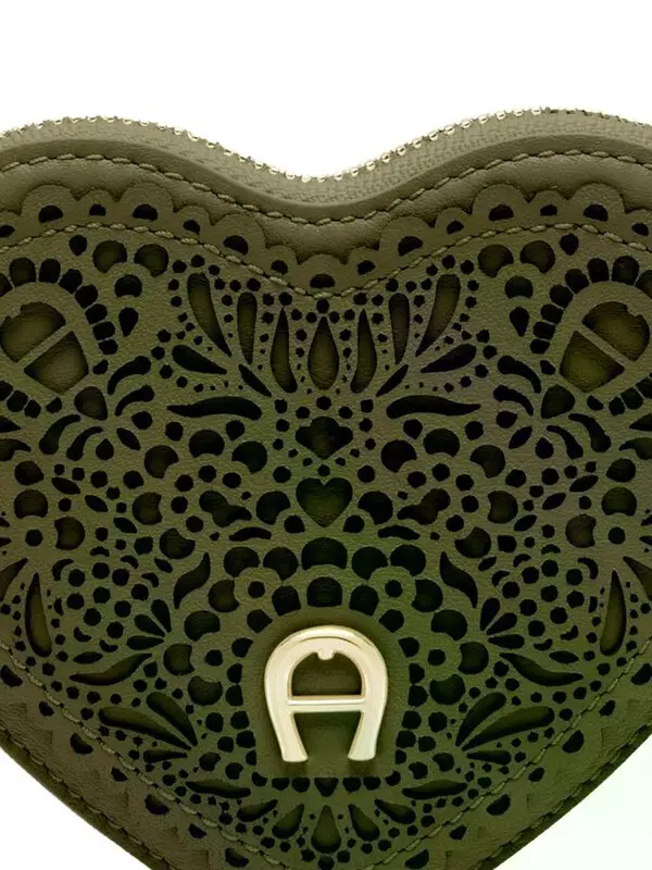 AIGNER Laser-cut Heart-shaped Coin Purse - Green