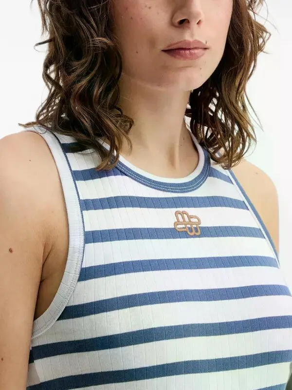 Munthe Tezza Striped Embroidered Tank Top