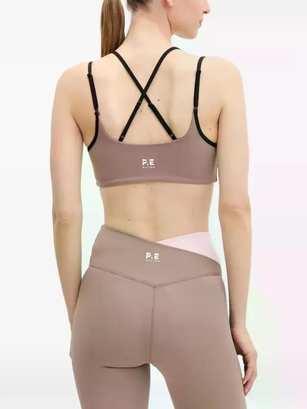 P.E Nation Distortion Layered Crossover-strap Sports Bra