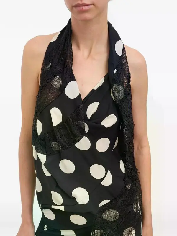 Junya Watanabe Polka-dot Lace-insert Dress