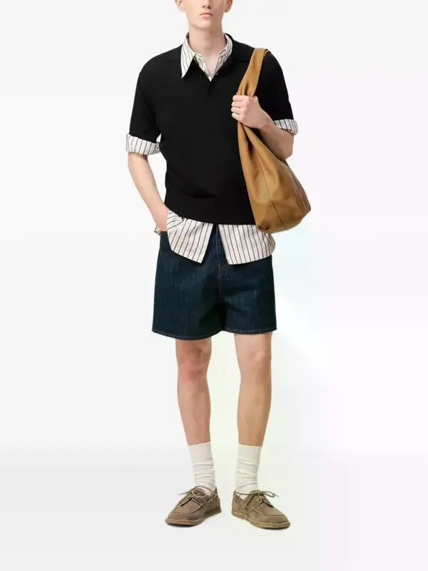 AMI Paris Knit Short-sleeve Polo Shirt