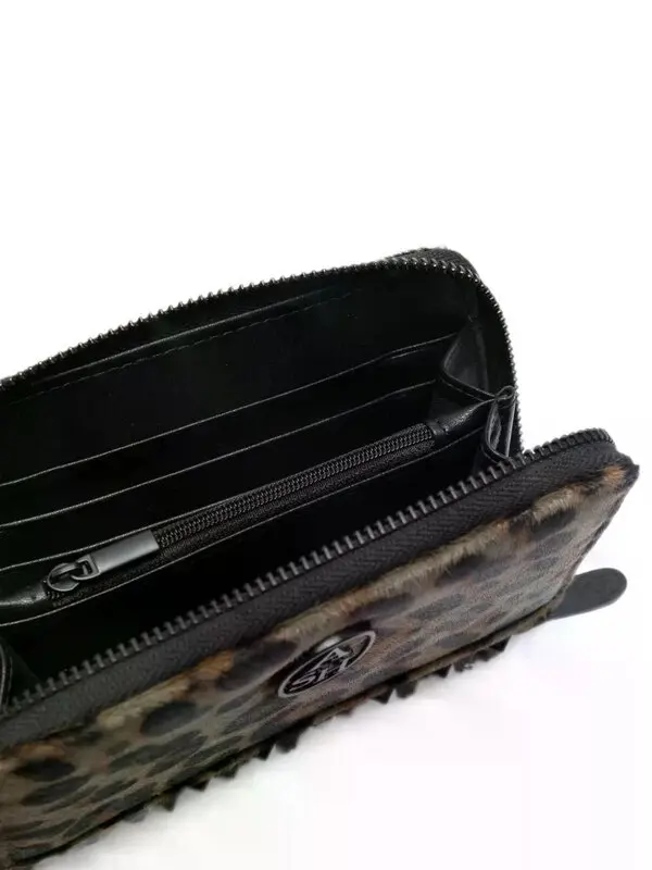 Ash Leopard-print Studded Wallet