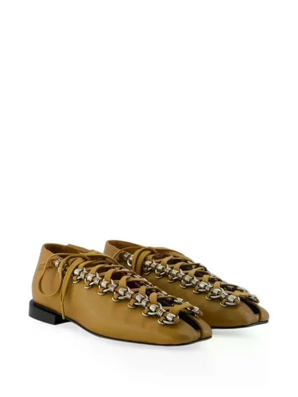 Toga Lace-up Chain-link Ballet Flats