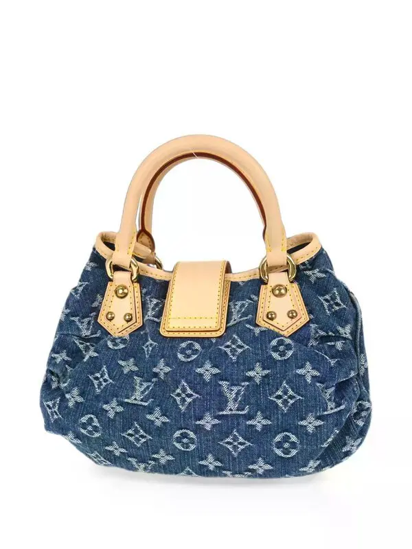 LOUIS VUITTON 2005 Monogram Denim Pleaty Tote Bag - Blue