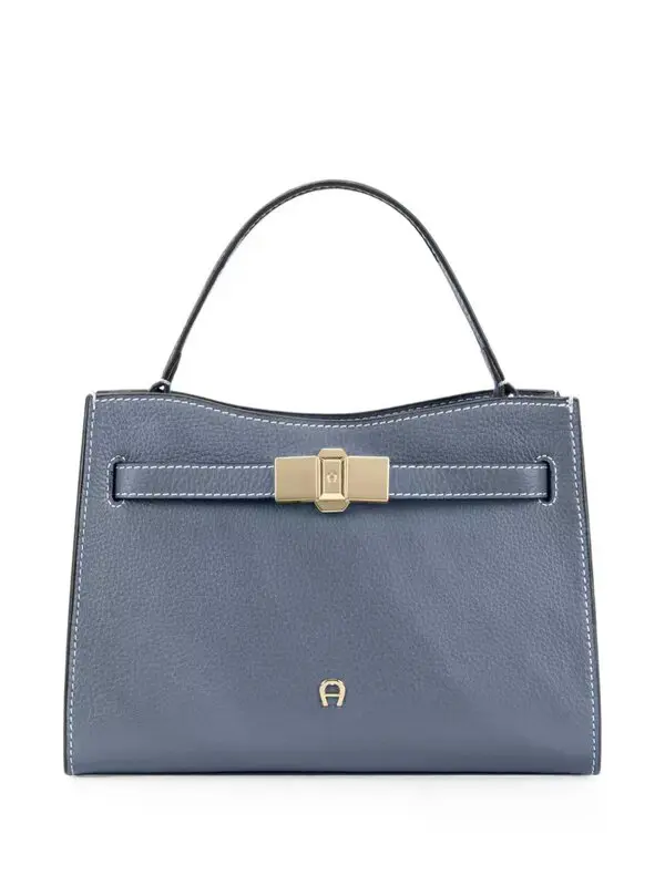 AIGNER Small Farah Logo-plaque Grained-leather Tote Bag