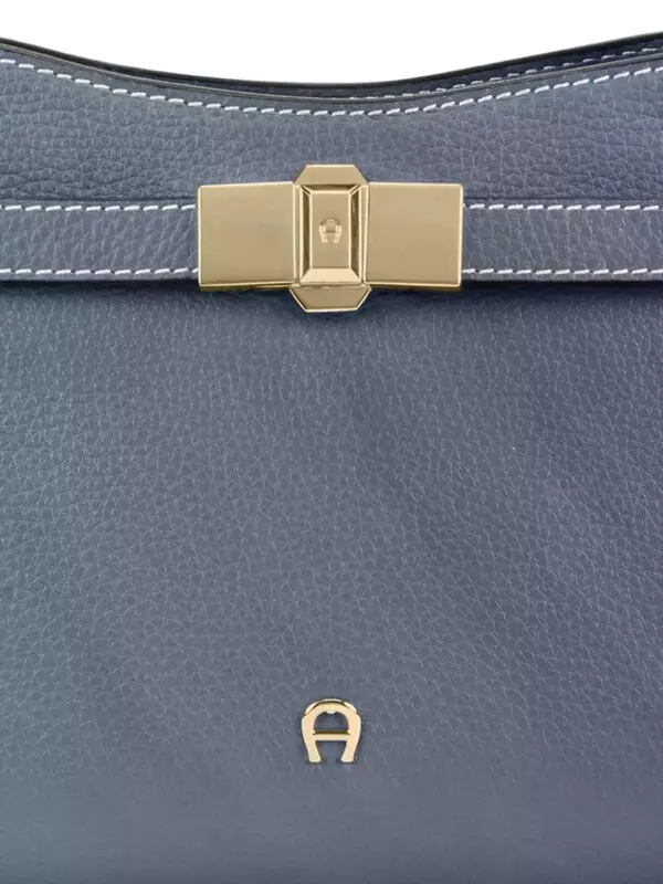 AIGNER Small Farah Logo-plaque Grained-leather Tote Bag - Blue