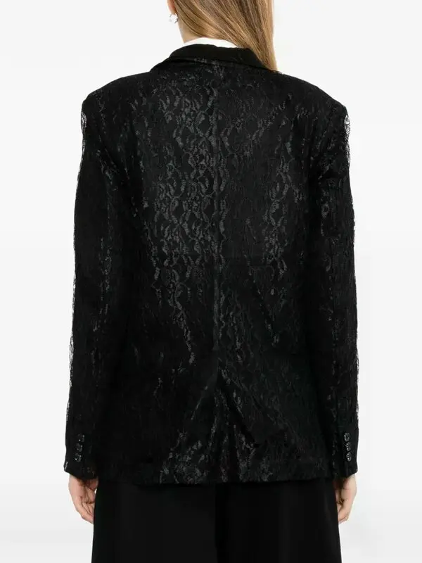 Comme Des Garçons Lace-overlay Notched-lapels Blazer