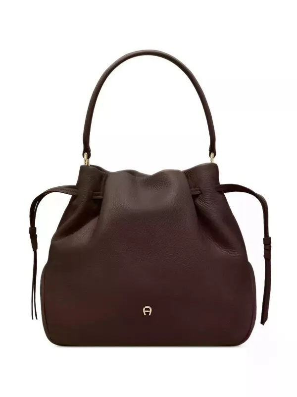 AIGNER Medium Paola Pebbled Bucket Bag