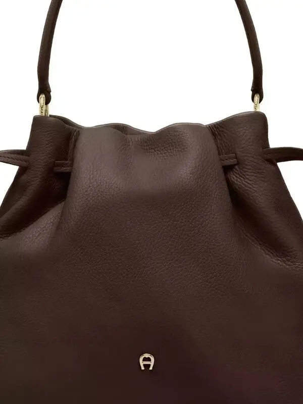 AIGNER Medium Paola Pebbled Bucket Bag