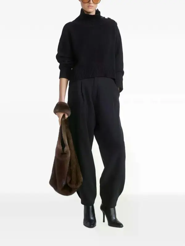 YVES SALOMON Button-shoulder Oversized Sweater