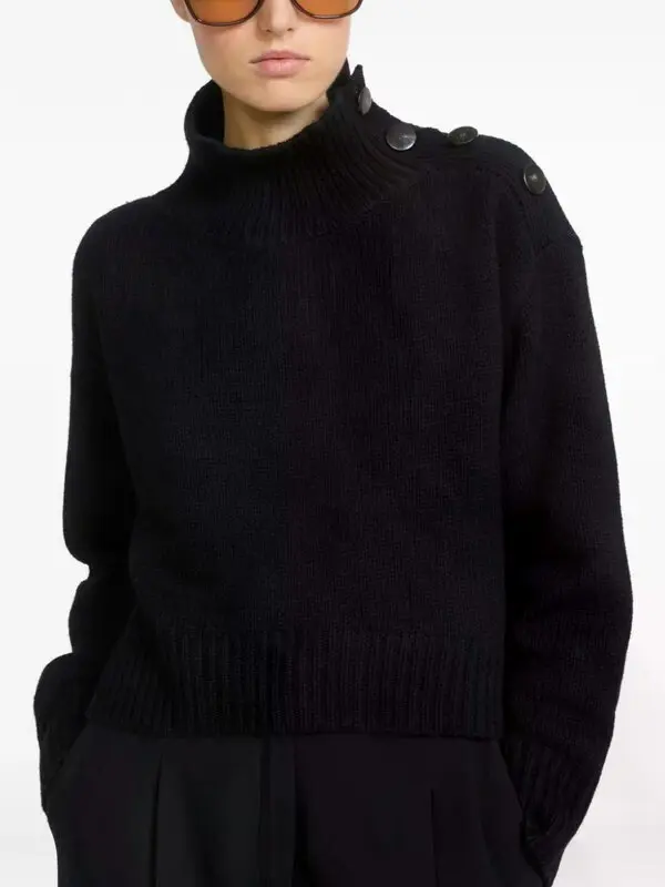 YVES SALOMON Button-shoulder Oversized Sweater