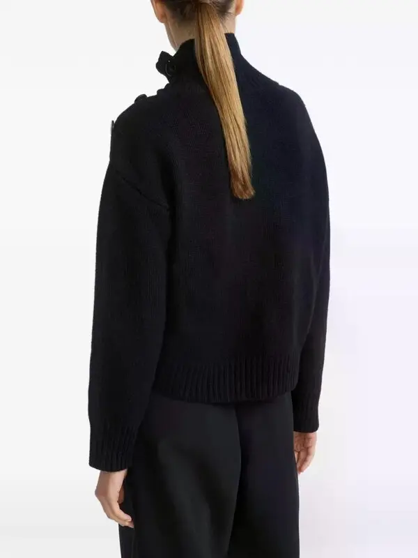 YVES SALOMON Button-shoulder Oversized Sweater