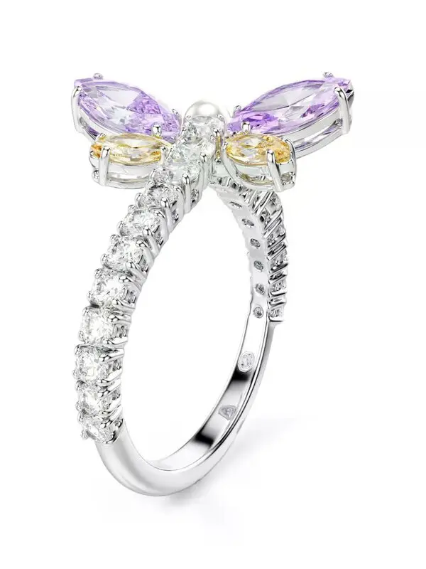SWAROVSKI X Ariana Grande Dragonfly-motif Crystal-embellished Ring - Silver