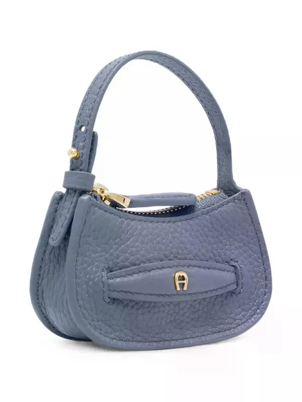 AIGNER Cavallo Mini Pebbled Bag Charm - Blue