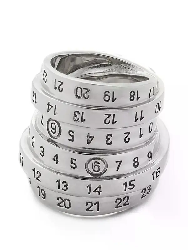 MAISON MARGIELA Numeric Signature Stacked Ring - Silver