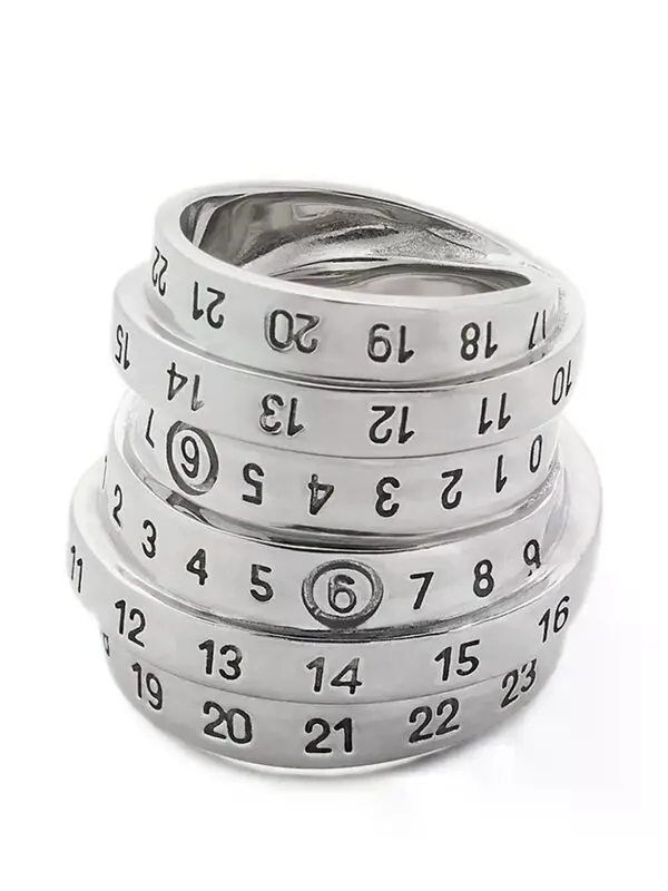 MAISON MARGIELA Numeric Signature Stacked Ring - Silver