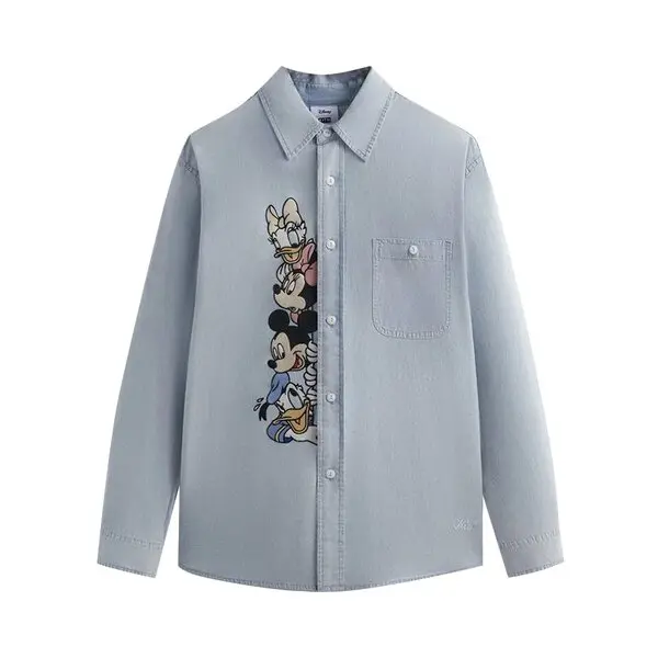 Kith X Disney Mickey & Friends Chambray Apollo Shirt 'light Indigo