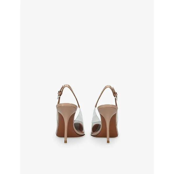 AZZEDINE ALAIA Coeur 90 Patent-leather Heeled Slingbacks
