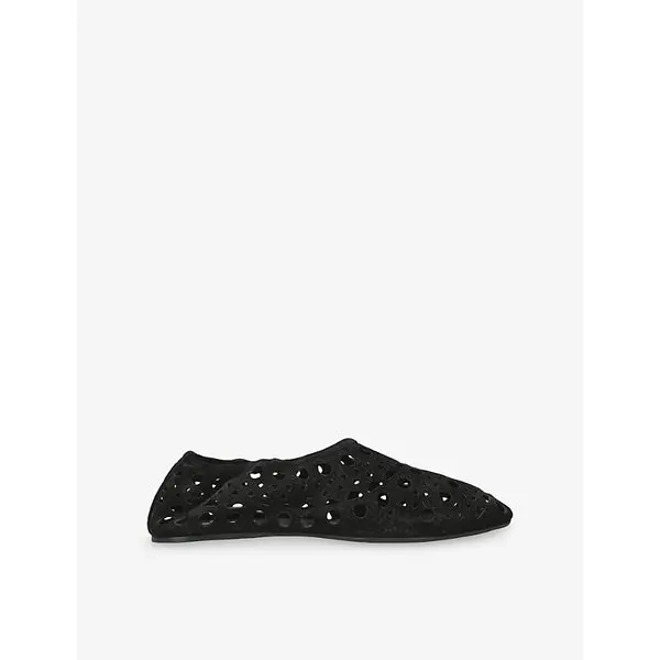 AZZEDINE ALAIA Neo Vienne Suede Ballet Flats
