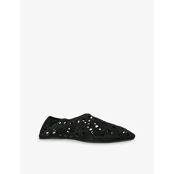 AZZEDINE ALAIA Neo Vienne Suede Ballet Flats