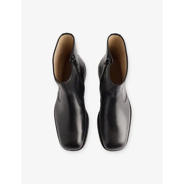 LEMAIRE Zipped Leather Ankle Boots