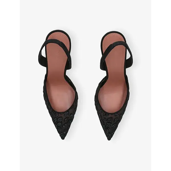 Amina Muaddi Holli Slingback 95 Mesh Heeled Courts