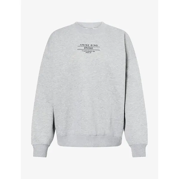 ANINE BING Miles Relaxed-fit Cotton-blend Sweatshirt - Grey