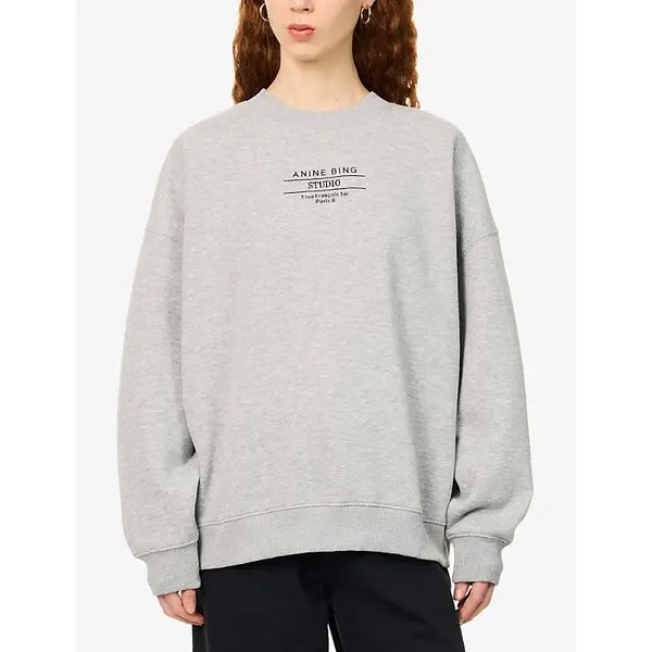 ANINE BING Miles Relaxed-fit Cotton-blend Sweatshirt