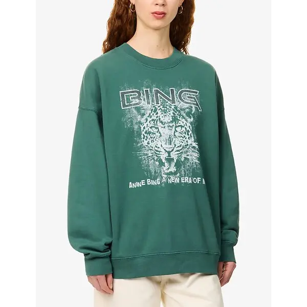 ANINE BING Miles Relaxed-fit Cotton-jersey Sweatshirt