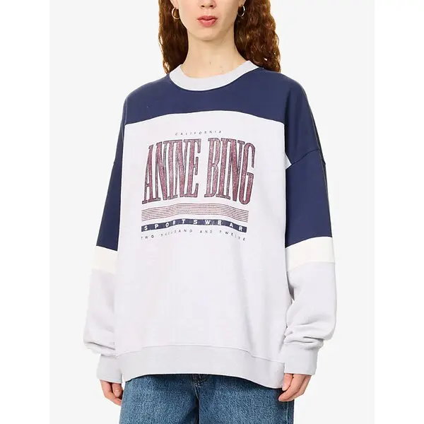 ANINE BING Miles Relaxed-fit Cotton-jersey Sweatshirt