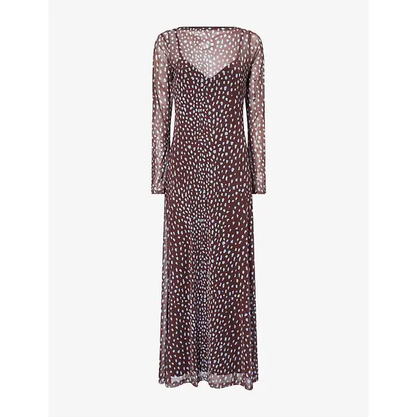 NEVER FULLY DRESSED Aria Semi-sheer Mesh Maxi Dress