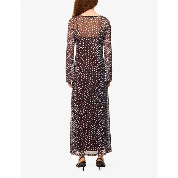 NEVER FULLY DRESSED Aria Semi-sheer Mesh Maxi Dress