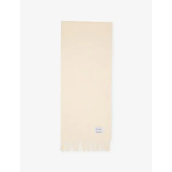 THE INOUE BROTHERS Fringed Brushed Alpaca-wool Scarf - Ecru