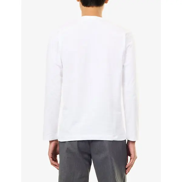 Play Comme Des Garcon Heart Motif-logo Long-sleeve Cotton T-shirt - White