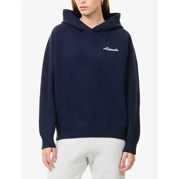 ADANOLA Logo-embroidered Oversize Cotton-knit Hoody
