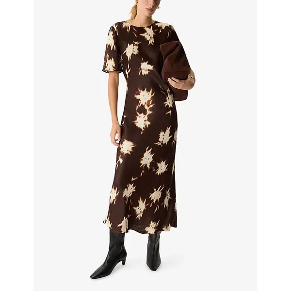 Whistles Shadow Floral-print Woven Midi Dress - Multi-coloured