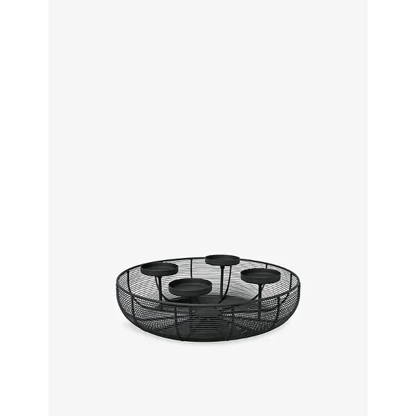 VILLEROY & BOCH Christmas Chic Metal Advent Wreath Candle Holder - Black