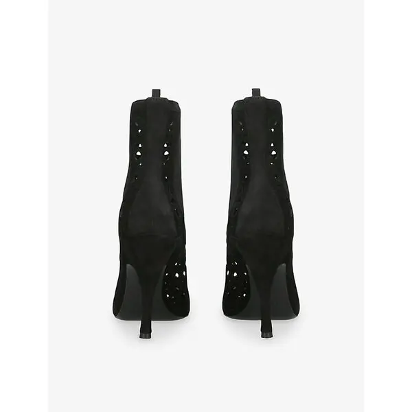 AZZEDINE ALAIA Vienne 100 Cut-out Suede Heeled Ankle Boots