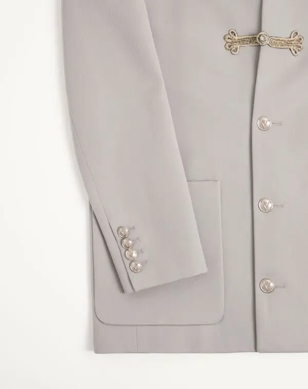 Valentino Garavani Diagonal Wool Jacket With Embroidered Toggles